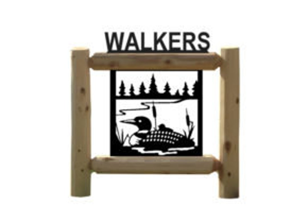Personalized Loon Cedar Log Outdoor Sign Decor - Etsy