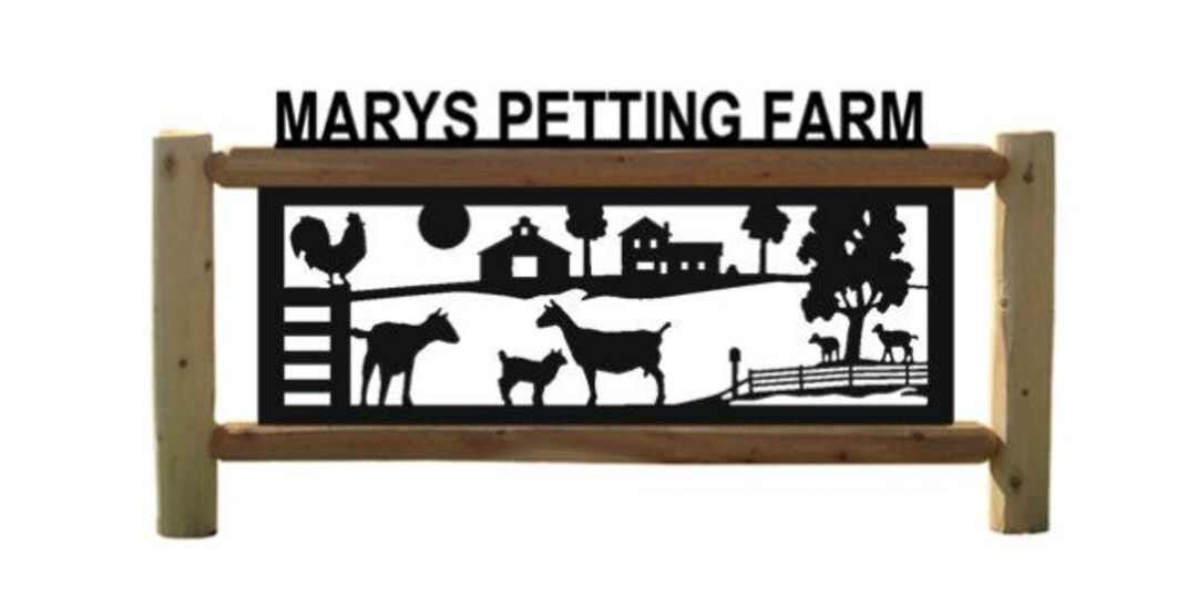 Personalized Farm Animals Cedar Log Outdoor Sign Decor - Etsy
