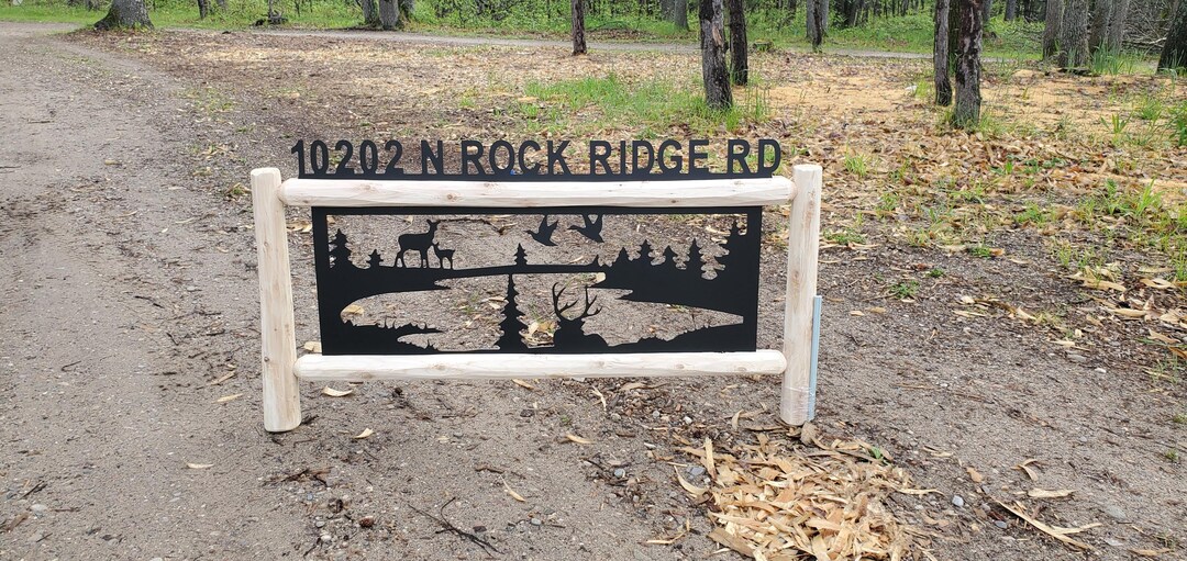 Personalized Whitetail Deer Cedar Log Outdoor Sign - Etsy