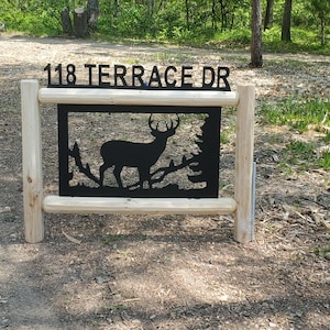 Personalized 3-foot Cedar Log Sign With Whitetail Deer Design – Custom ...
