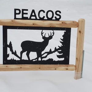 Personalized 3-foot Cedar Log Sign With Whitetail Deer Design – Custom ...
