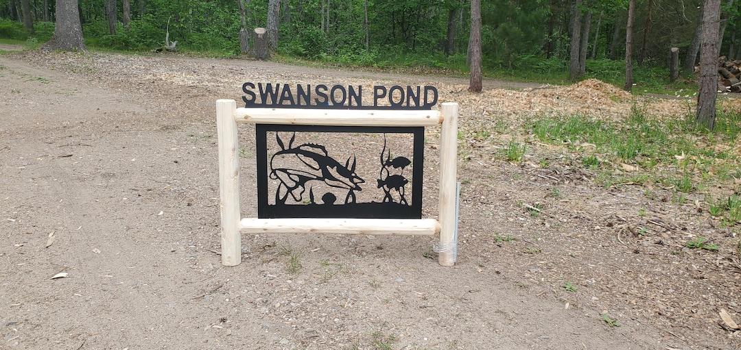 Personalized Fish Cedar Log Outdoor Sign Decor - Etsy