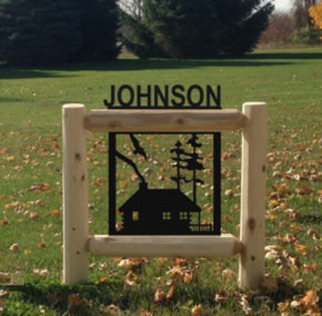 Personalized Cabin Cedar Log Outdoor Sign - Etsy