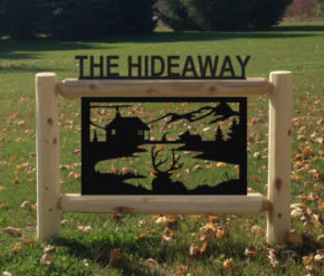 Personalized Cabin Cedar Log Outdoor Sign - Etsy