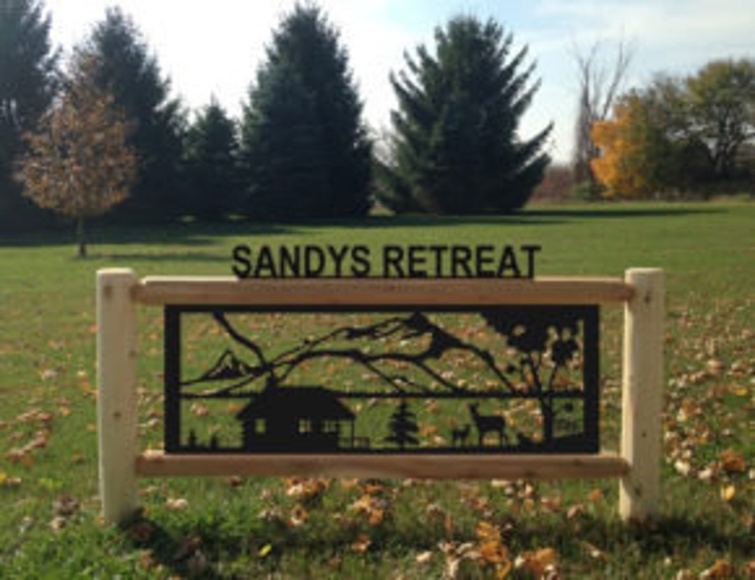Personalized Cabin Cedar Log Outdoor Sign - Etsy