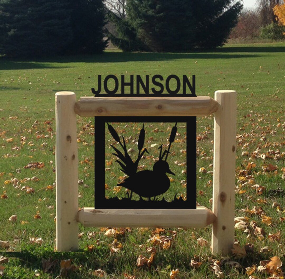 Personalized Ducks Wildlife Cedar Log Outdoor Sign - Etsy