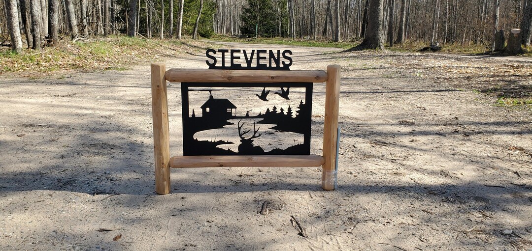 Personalized Cabin Cedar Log Outdoor Sign - Etsy
