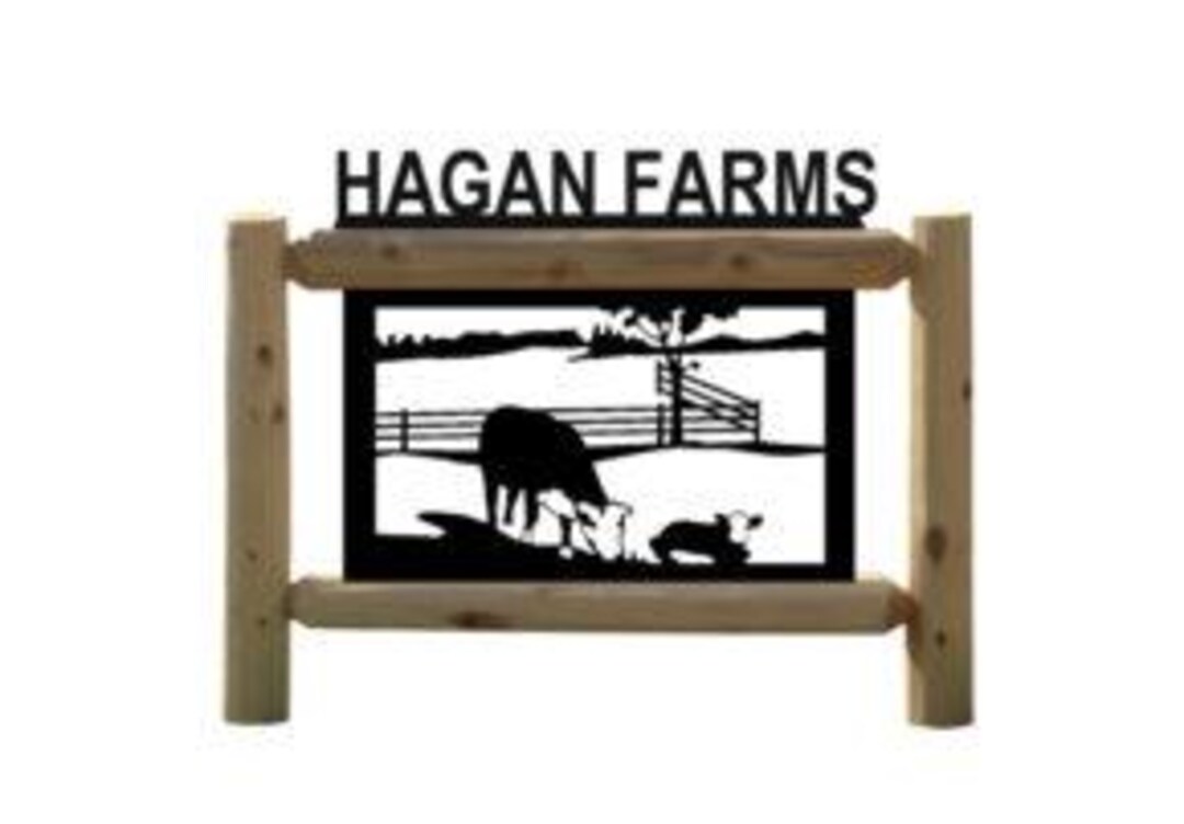 Personalized Farm Animals Cedar Log Outdoor Sign - Etsy