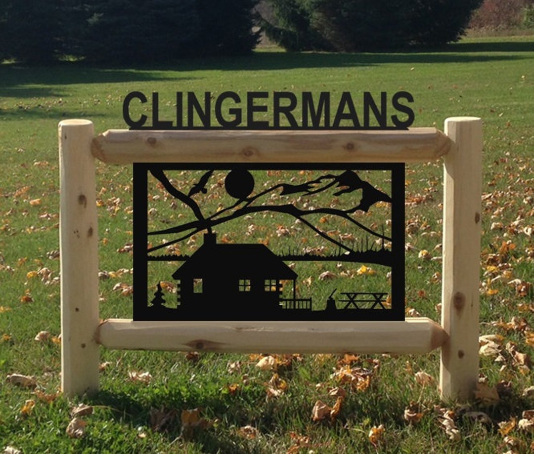 Personalized Cabin Cedar Log Outdoor Sign - Etsy