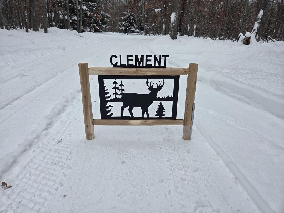 Personalized 3-foot Cedar Log Sign With Whitetail Deer Design – Custom ...