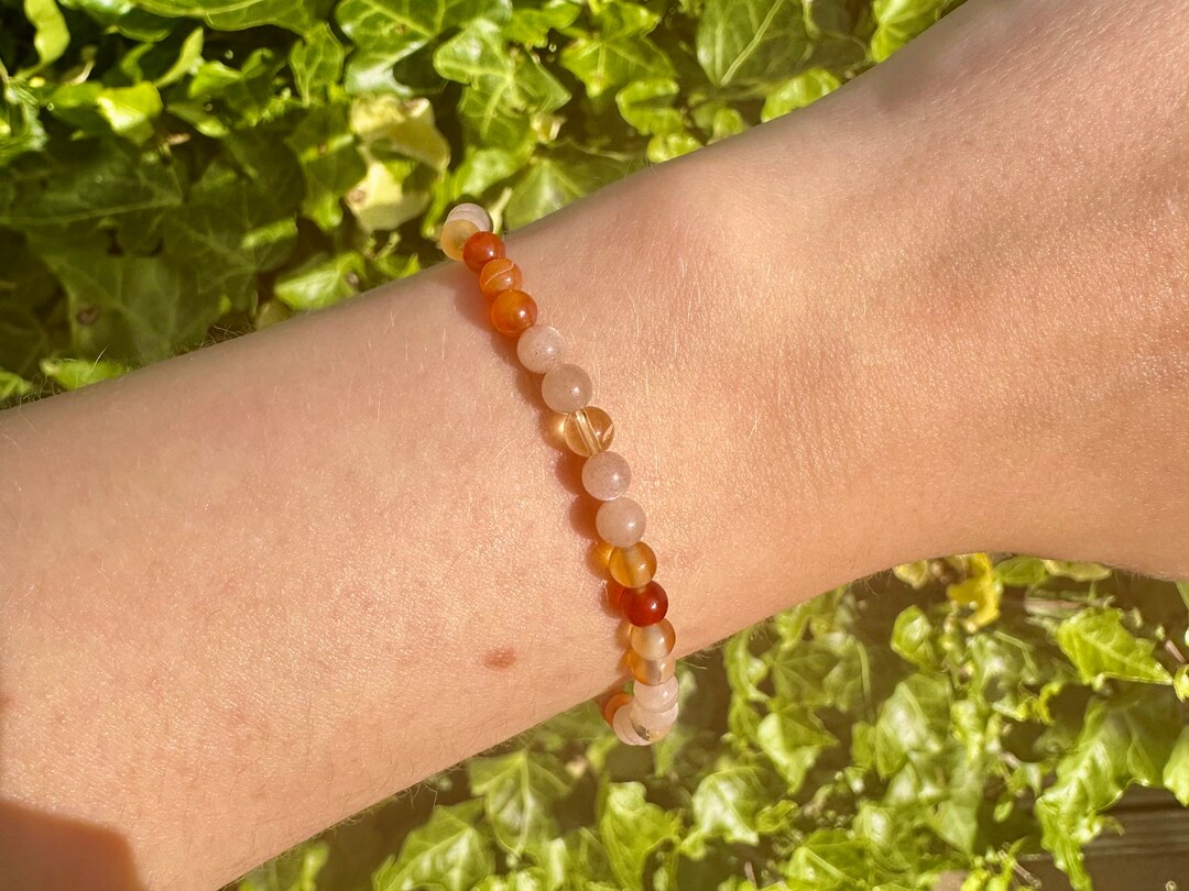 Crystal Positivity Bracelet Carnelian, Citrine, Sunstone, Dainty ...