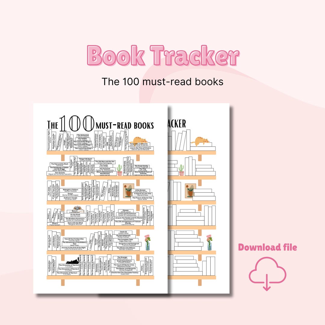 Coloring Book Tracker, 100 Books You Must Have Read - Etsy