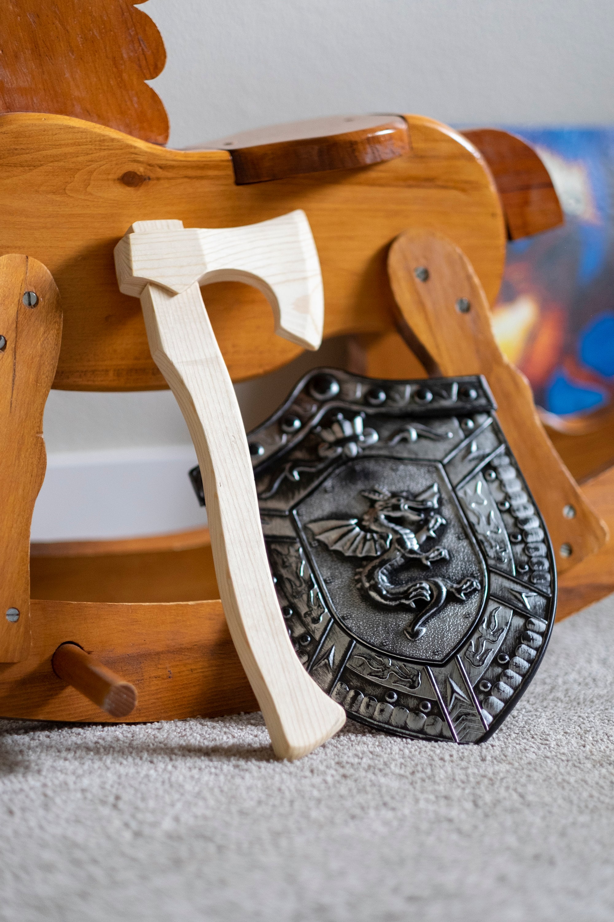 Wood Play Hand Axe / Costume Dress up Cosplay Prop / Fantasy Adventure ...