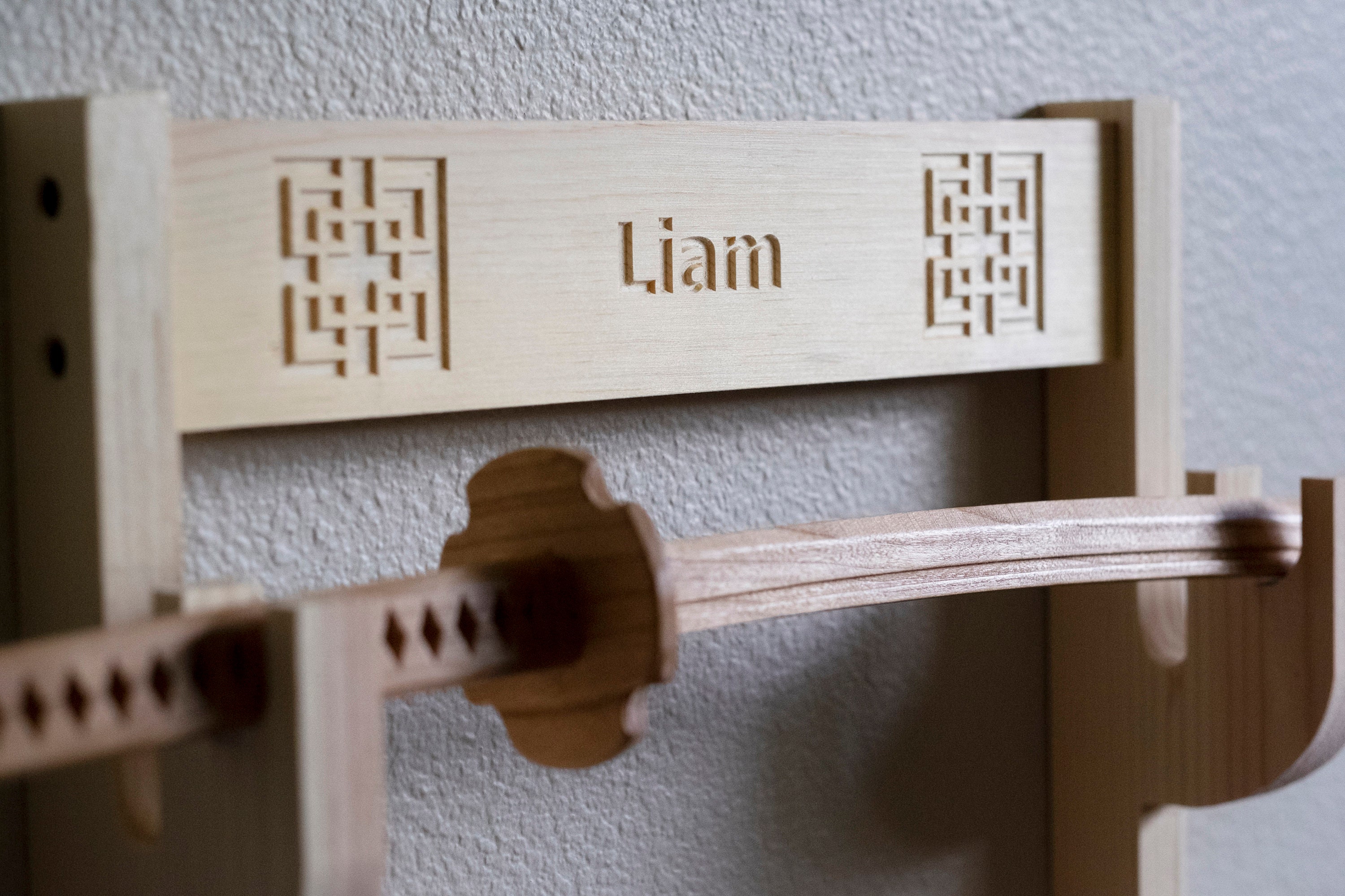 Sword Rack Single Personalized Decorated / Display Your Weapon Art on ...