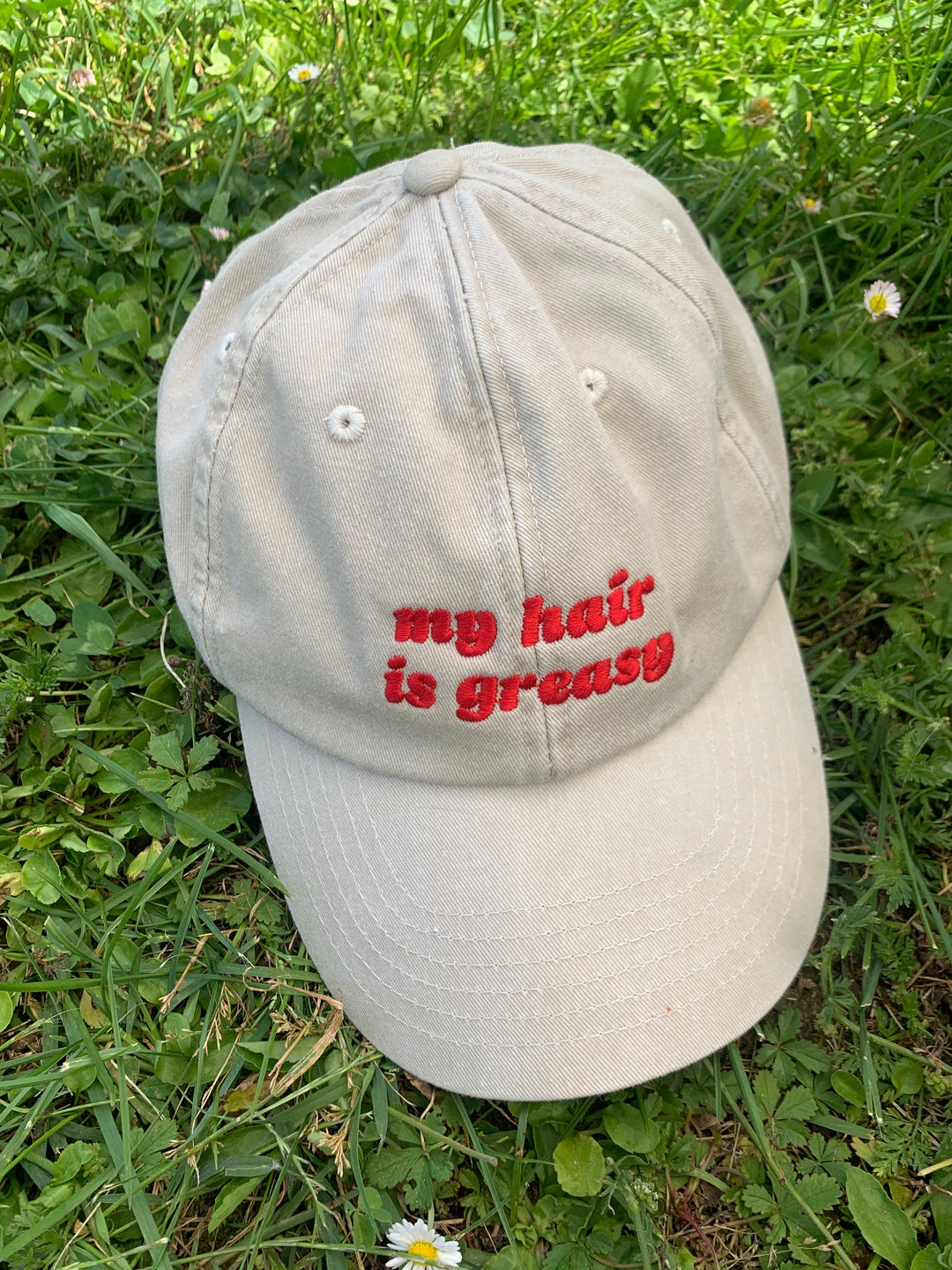 My Hair is Greasy 6-panel Slogan Cap - Etsy UK