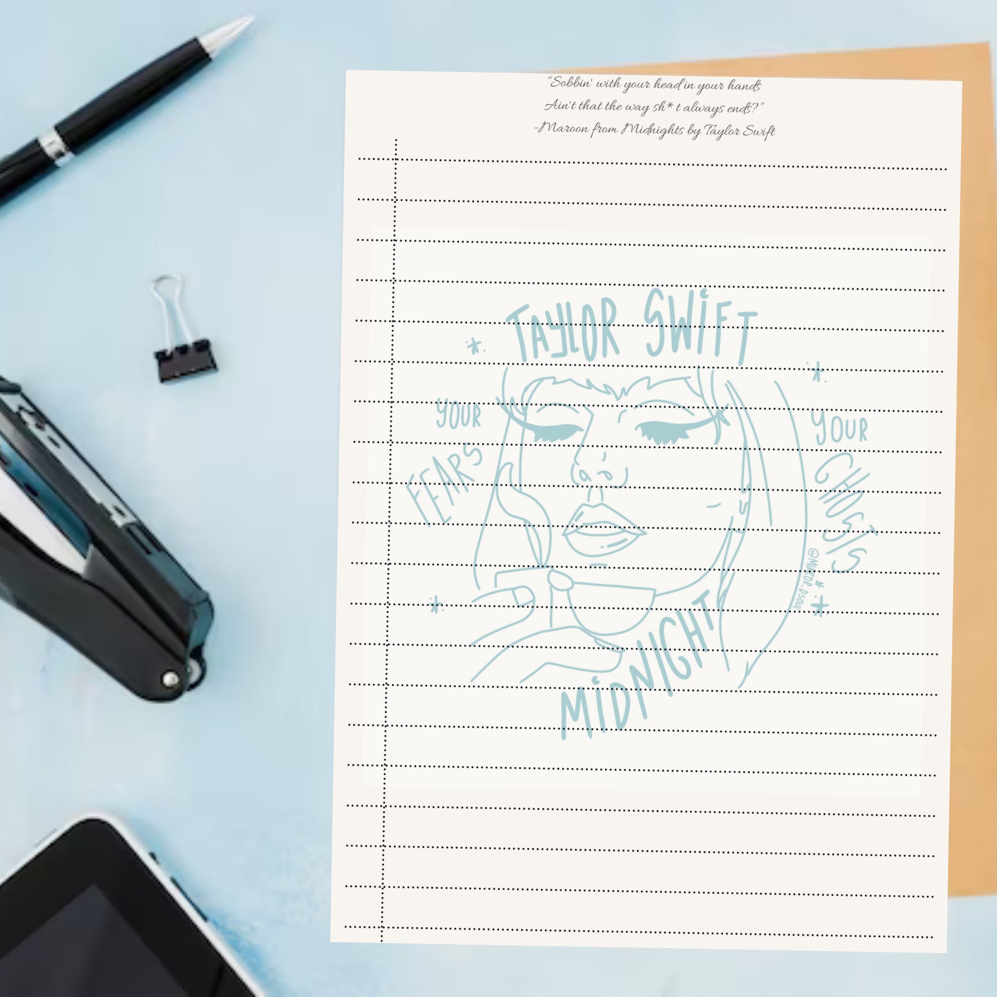 Printable Note-taking Papers With Taylor Swift Lyrics, Printable Note ...