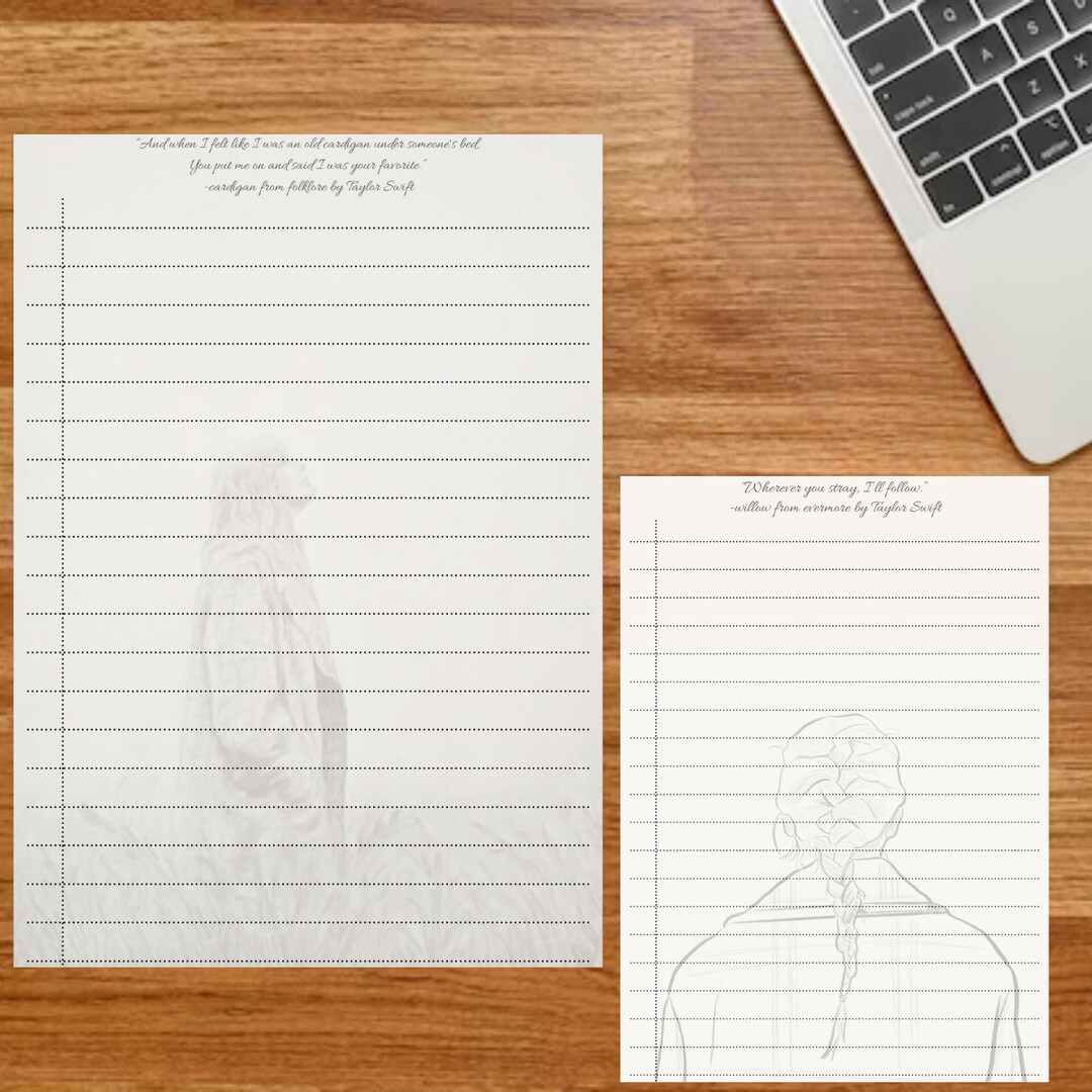 Printable Note-taking Papers With Taylor Swift Lyrics, Printable Note ...