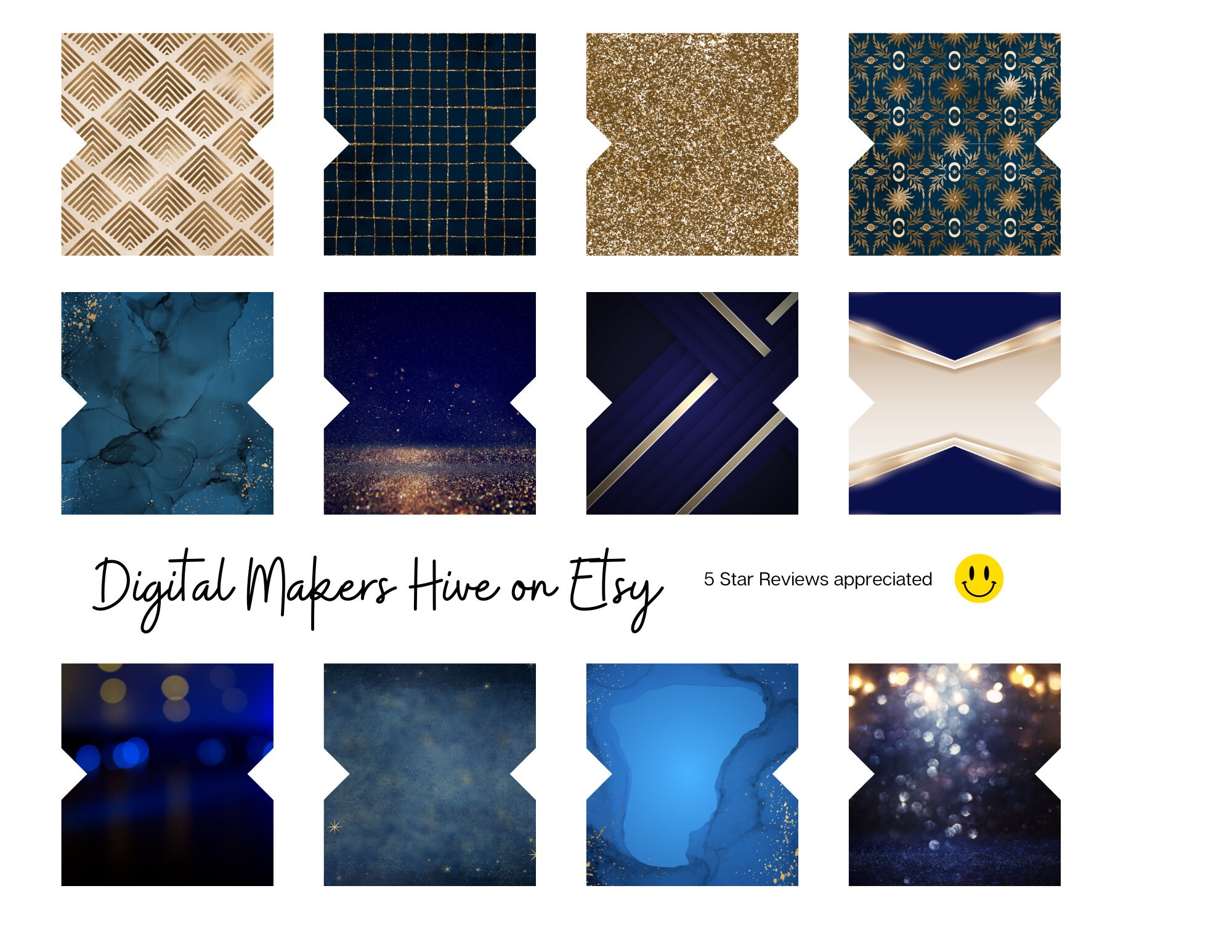 36 Blue and Gold Printable Divider Journal Tabs - Etsy