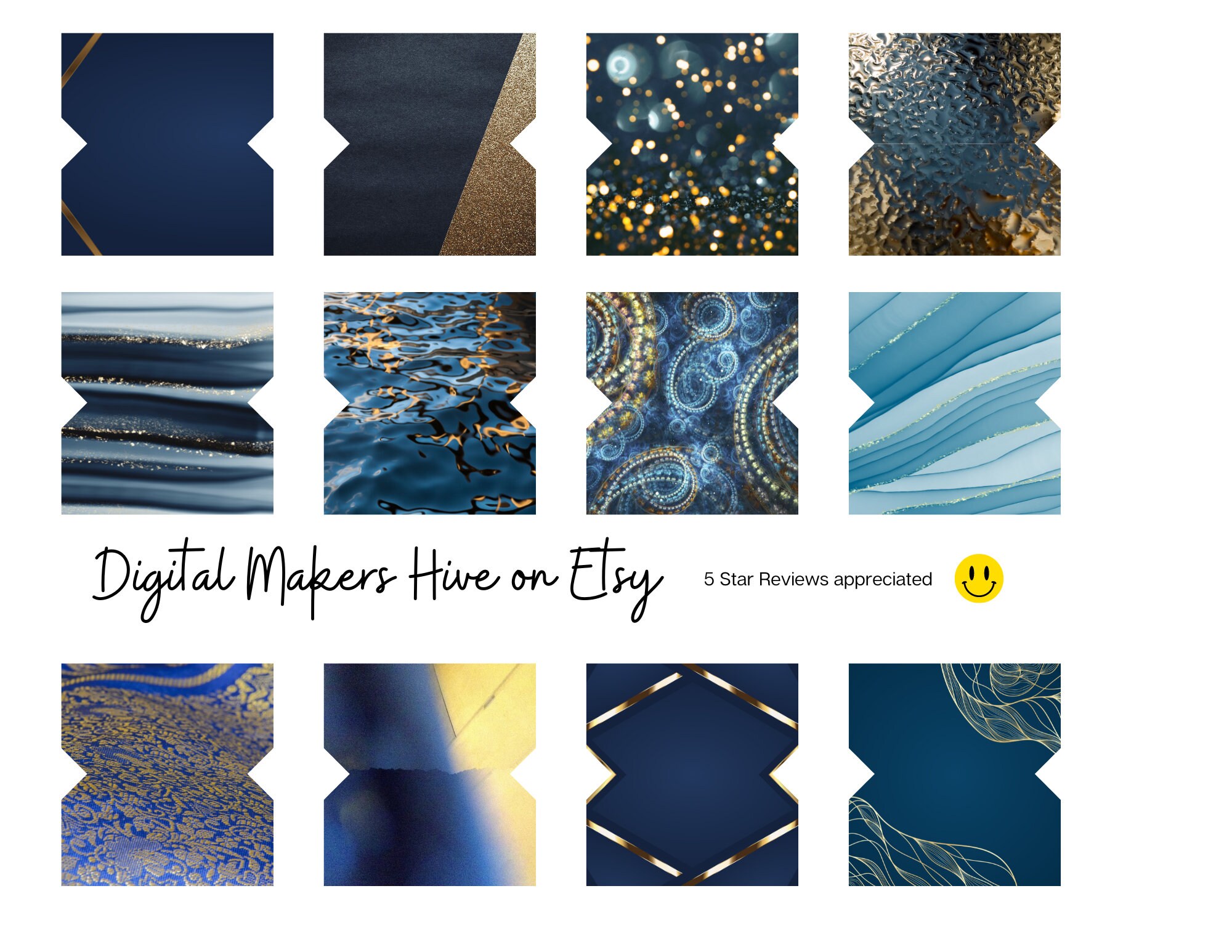 36 Blue and Gold Printable Divider Journal Tabs - Etsy