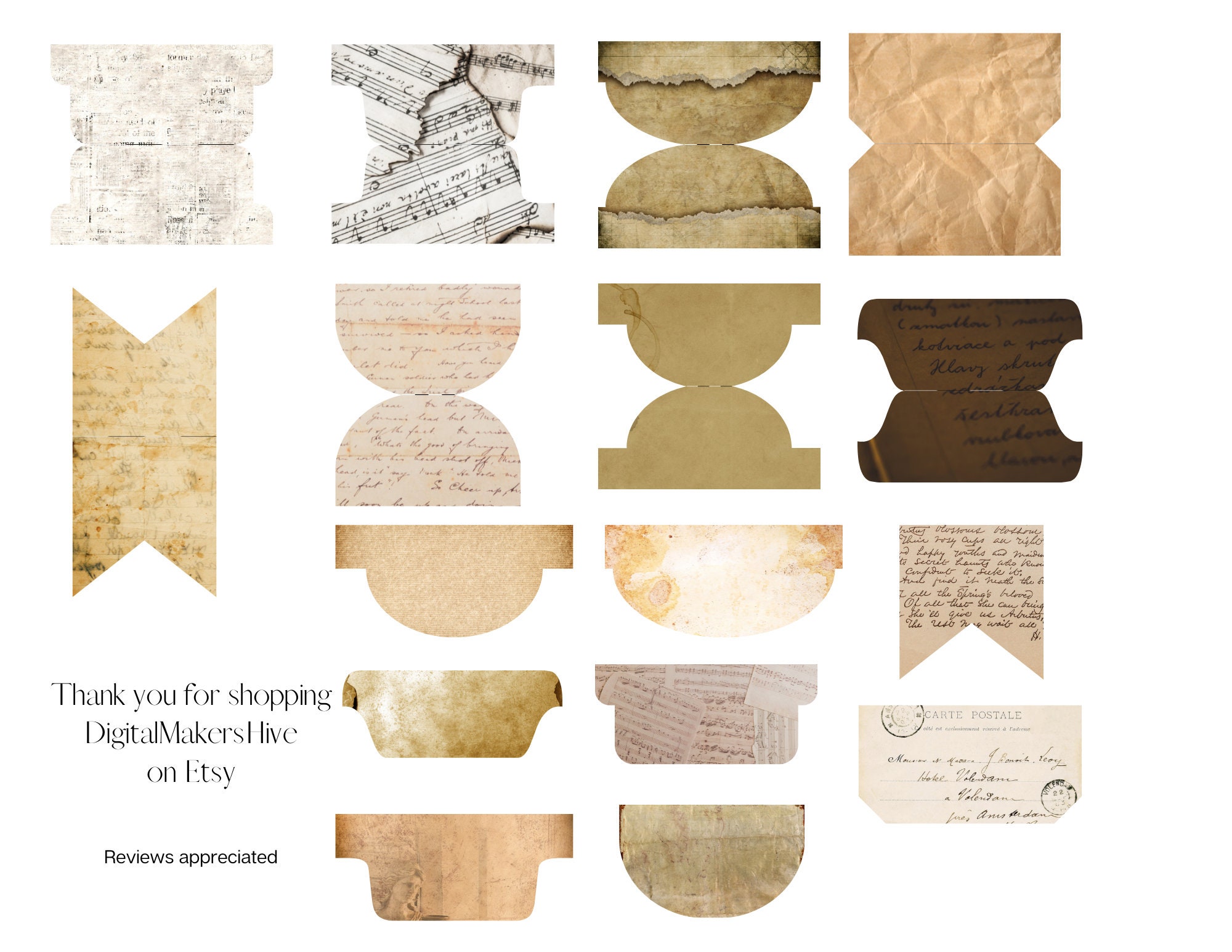 32 Vintage Printable Divider Journal Notebook Tabs - Etsy