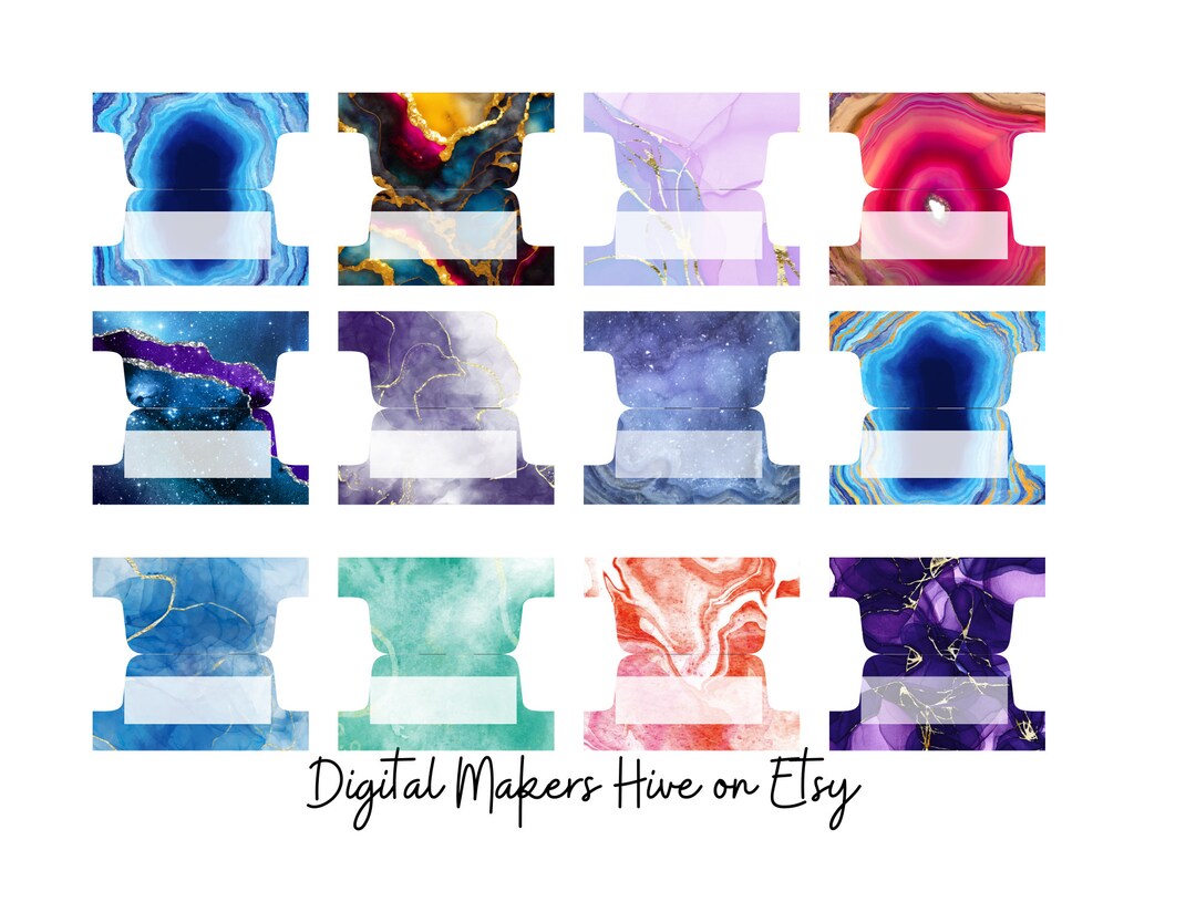 Set of 24 Geode Patterns Printable Journal Tabs - Etsy