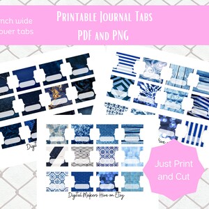 Navy Blue Printable Divider Journal Tabs - Etsy