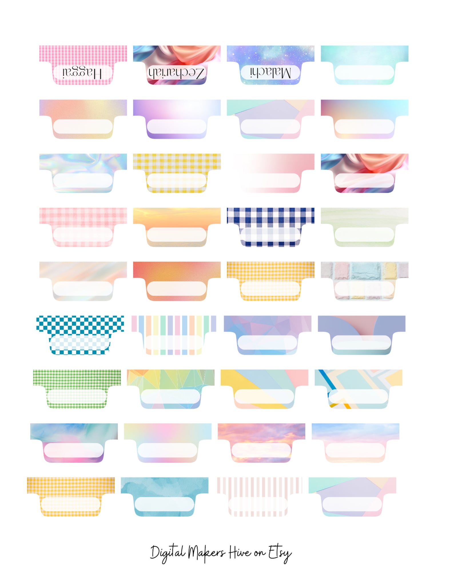 Pretty in Pastel: Printable Bible Divider Tabs Set - Etsy