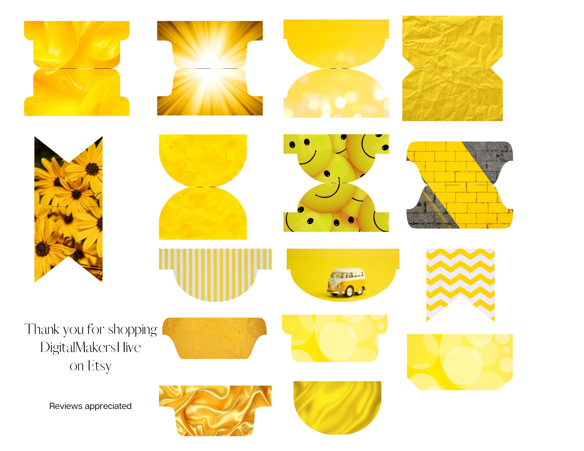 32 Yellow Printable Divider Journal Notebook Tabs - Etsy