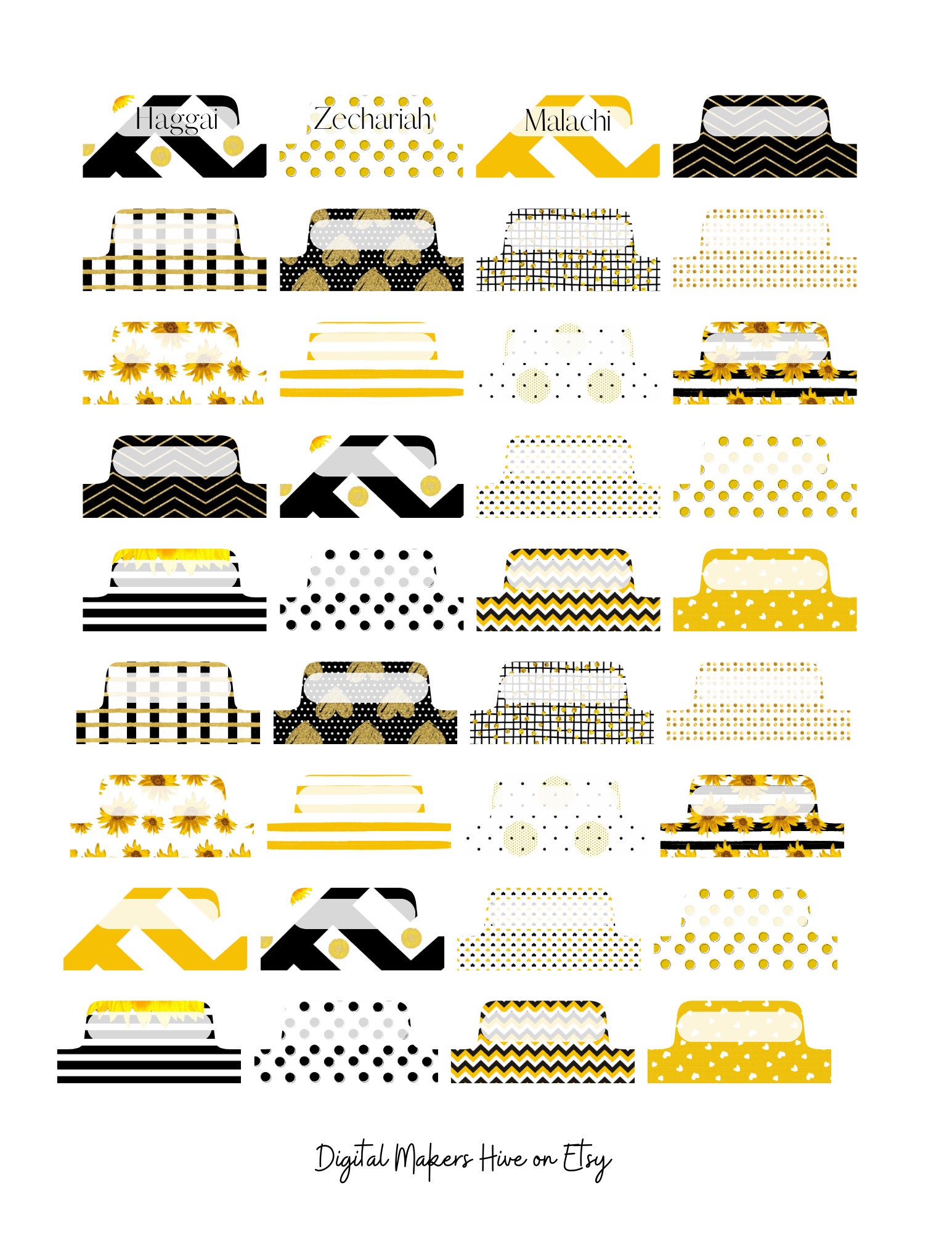 Set of Sunflower Printable Bible Divider Tabs - Etsy