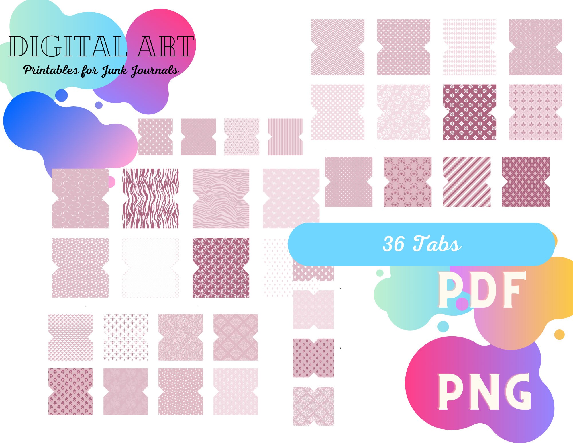 36 Blush Printable Divider Journal Notebook Tabs - Etsy