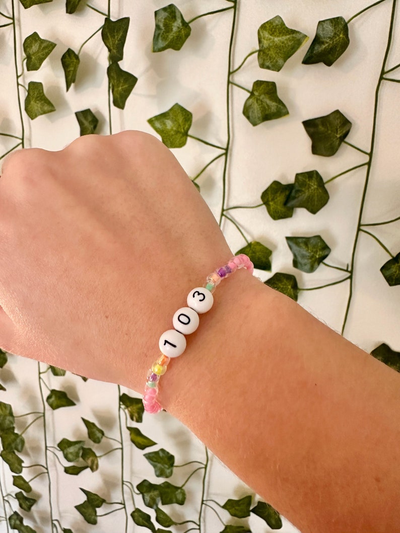 Customizable Numbers Beaded Bracelet - Etsy