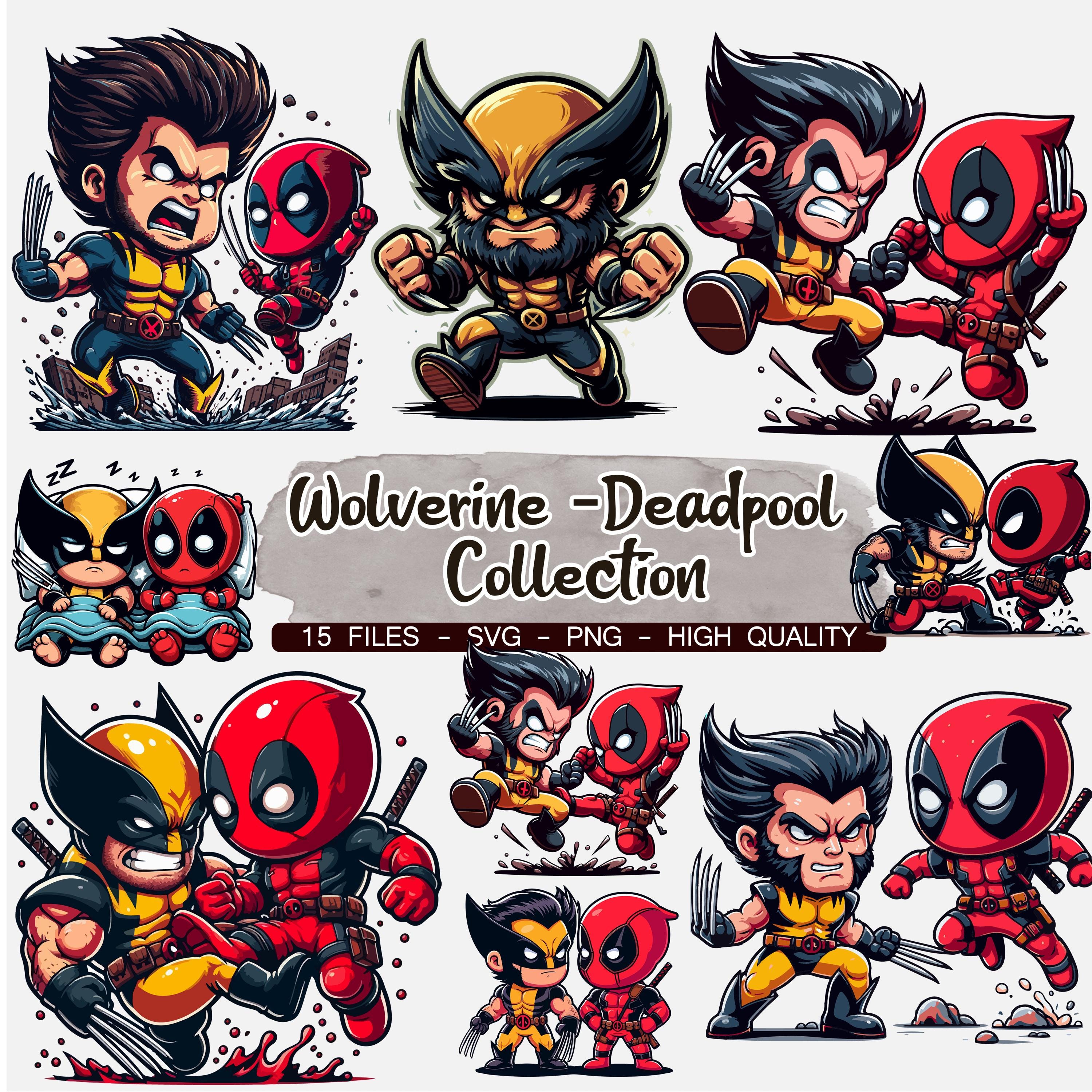 Wolverine and Deadpool Png Svg Bundle Set, Transparent Background - Etsy