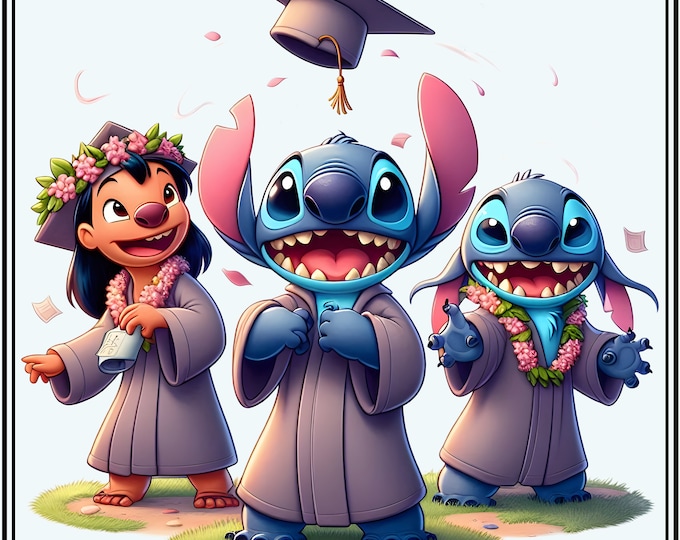 Stitch Graduation 2025 Clipart Images | Stitch Graduation Svg | Stitch ...