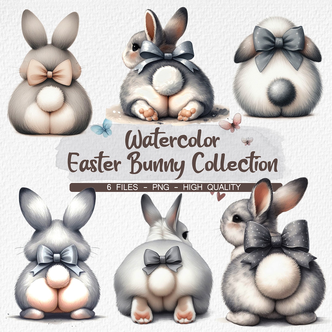 Sweet Bunny Butt Clipart, Easter Bunny Clipart, Bunny Graphics, Png ...