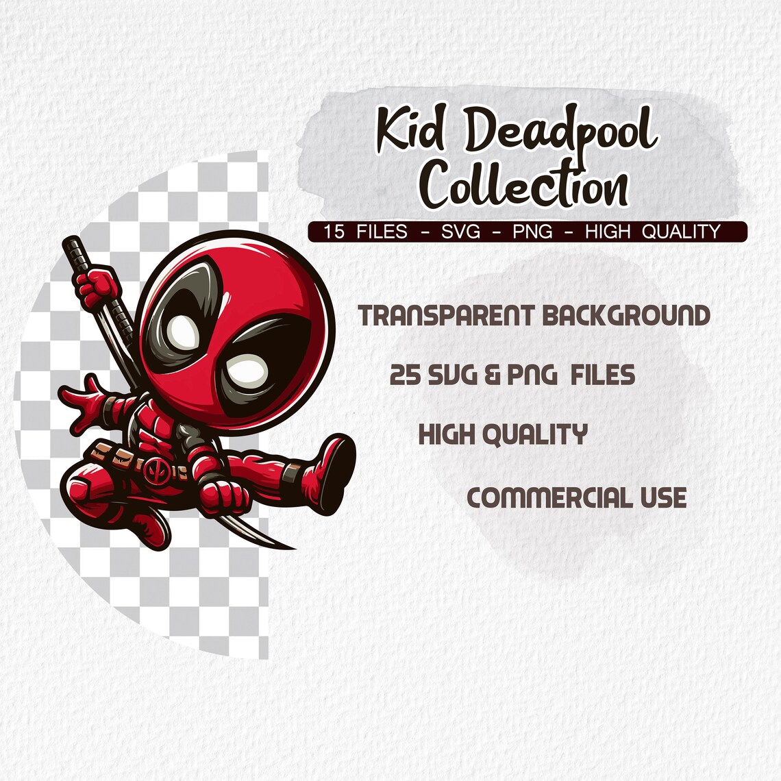 Deadpool Clipart, Kid Deadpool Bundle, Deadpool Boy Clipart, Svg, PNG ...