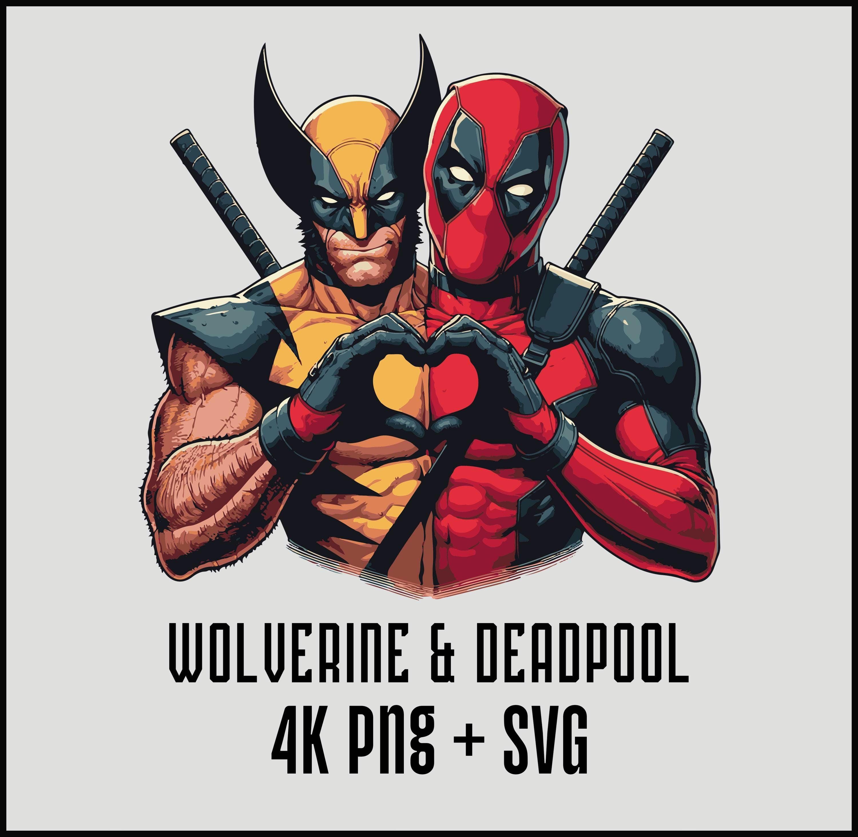 Wolverine and Deadpool Png Svg Clipart, Transparent Background - Etsy
