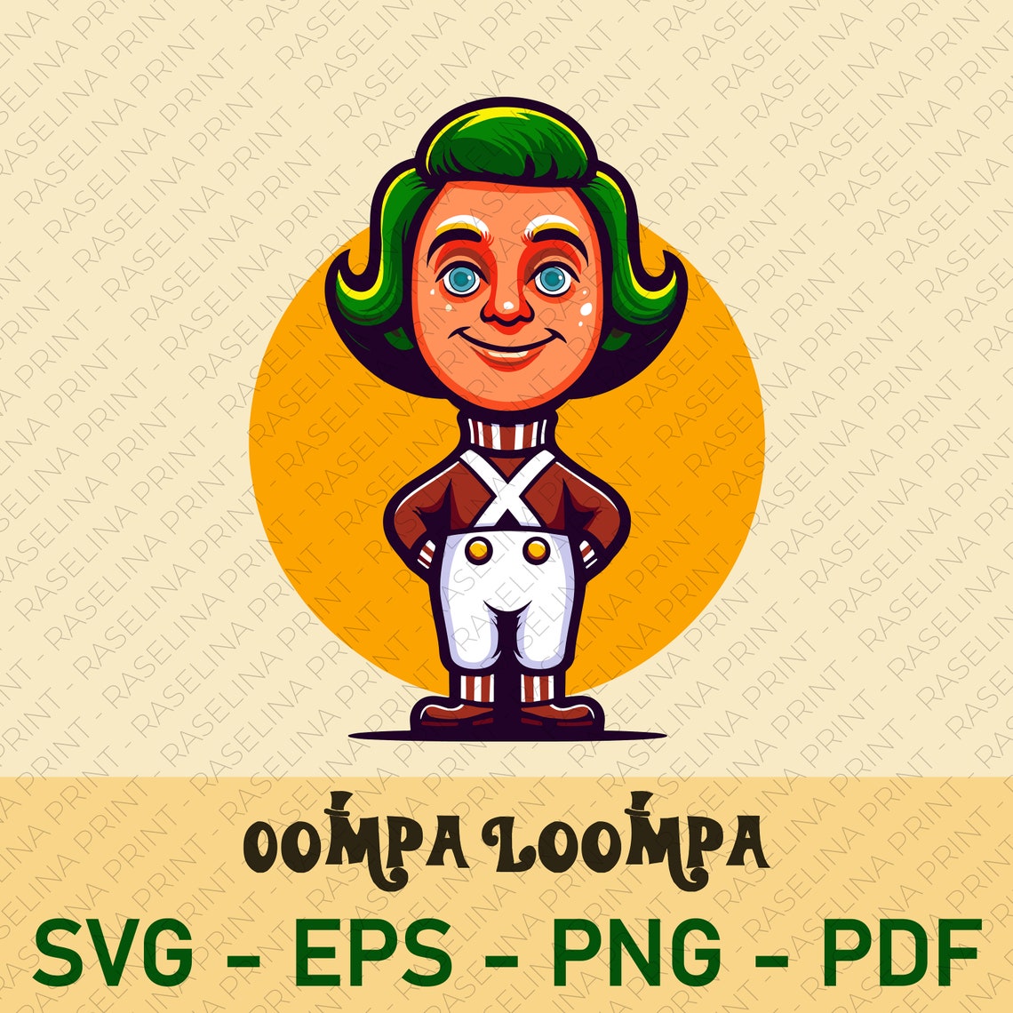 Oompa Loompa, Wonka Chocolate Clipart, SVG, PNG, Digital Product - Etsy