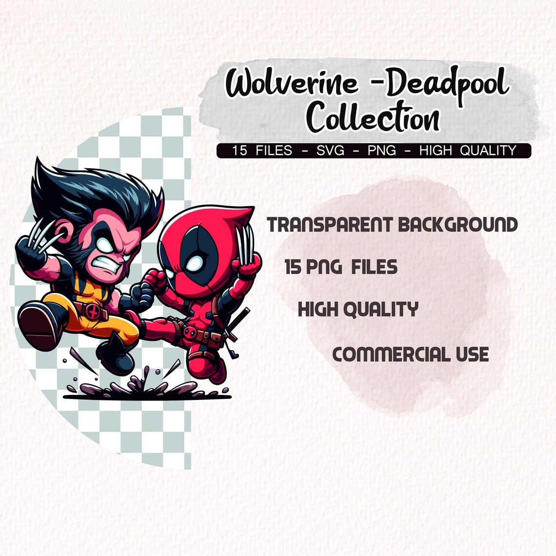 Wolverine and Deadpool Png Svg Bundle Set, Transparent Background - Etsy