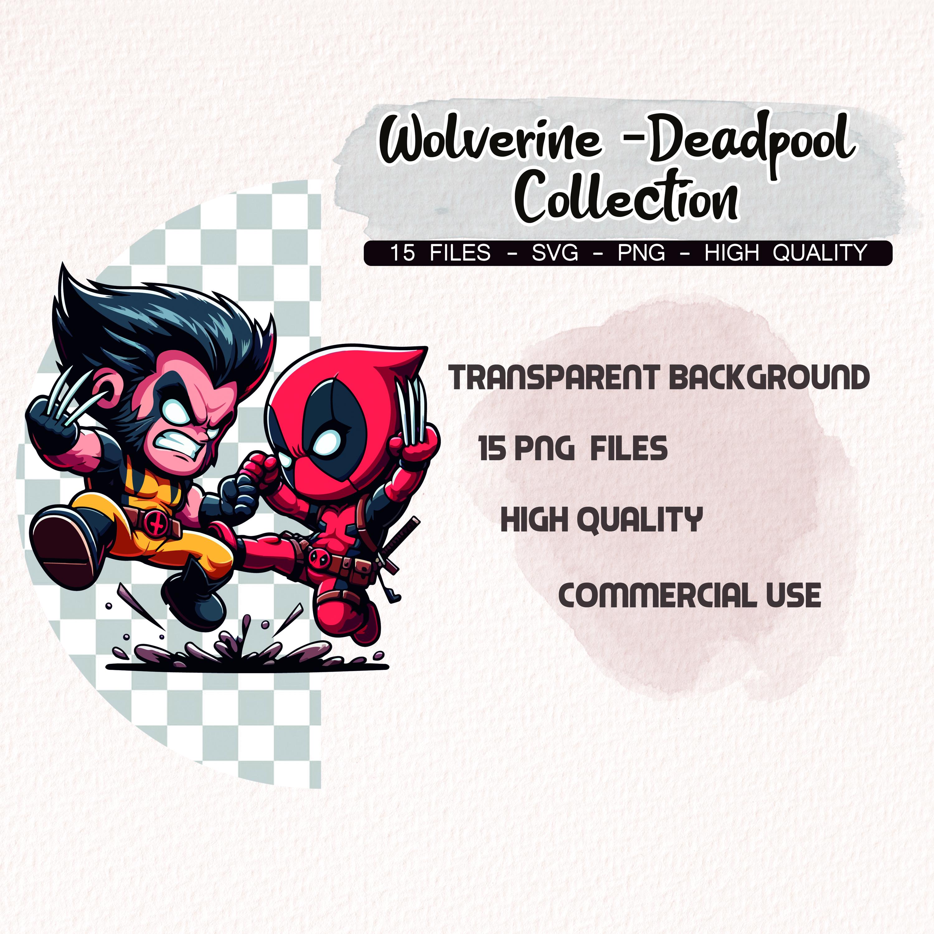Wolverine and Deadpool Png Svg Bundle Set, Transparent Background - Etsy