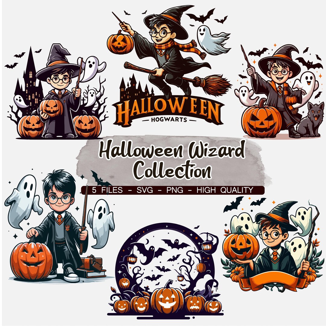 Hallowen Wizard Clipart, Ghost Wizard Png, Pumpkin Wizard, Wand and ...