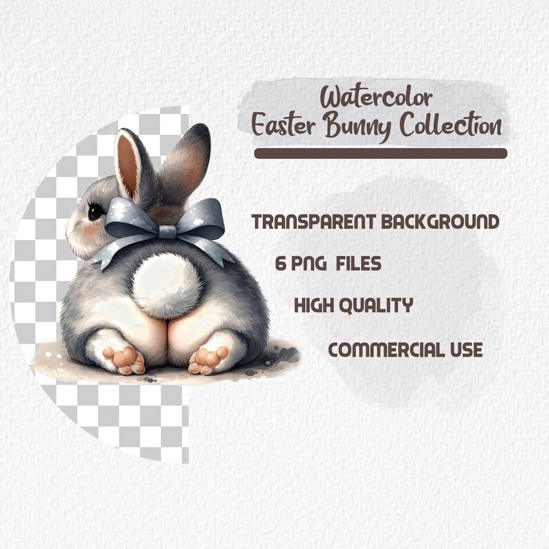 Sweet Bunny Butt Clipart, Easter Bunny Clipart, Bunny Graphics, Png ...