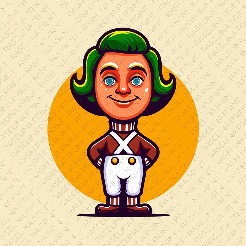 Oompa Loompa, Wonka Chocolate Clipart, SVG, PNG, Producto digital ...