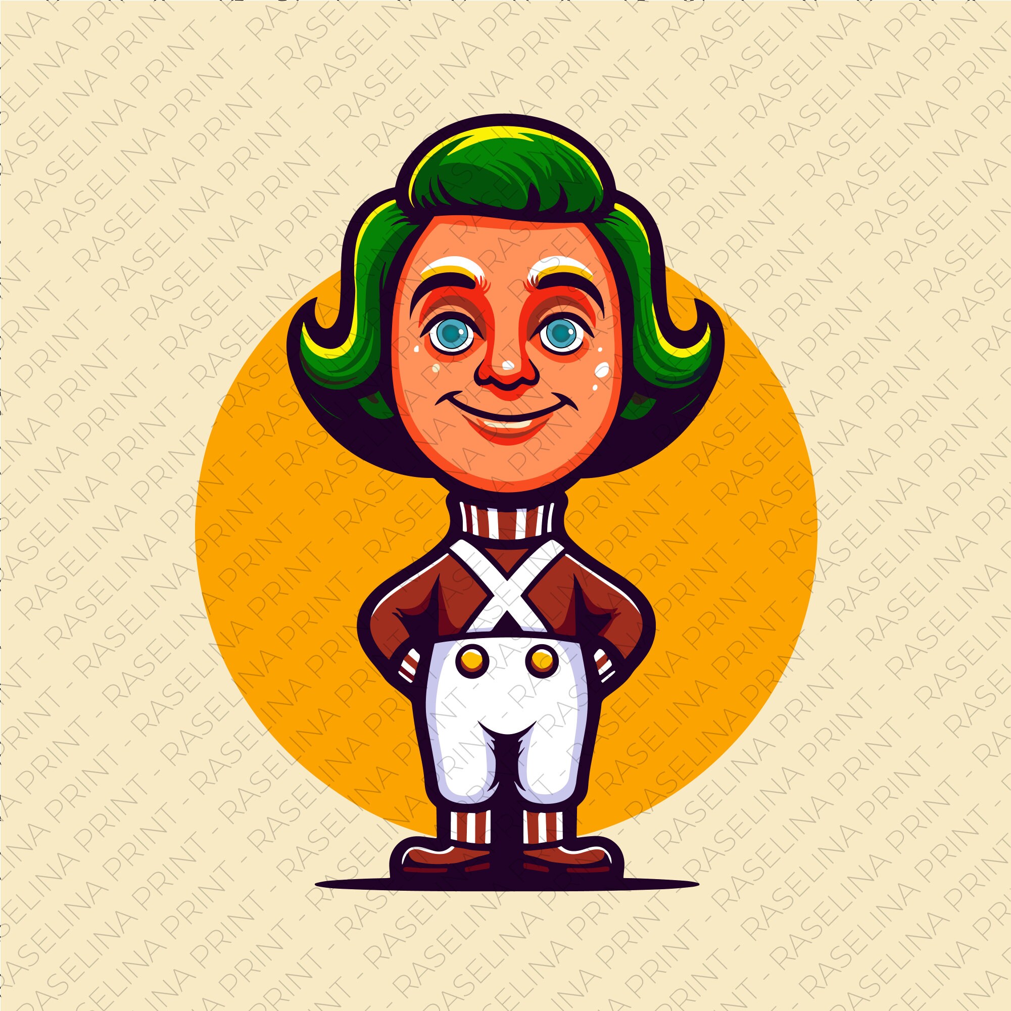 Oompa Loompa, Wonka Chocolate Clipart, SVG, PNG, Digital Product - Etsy