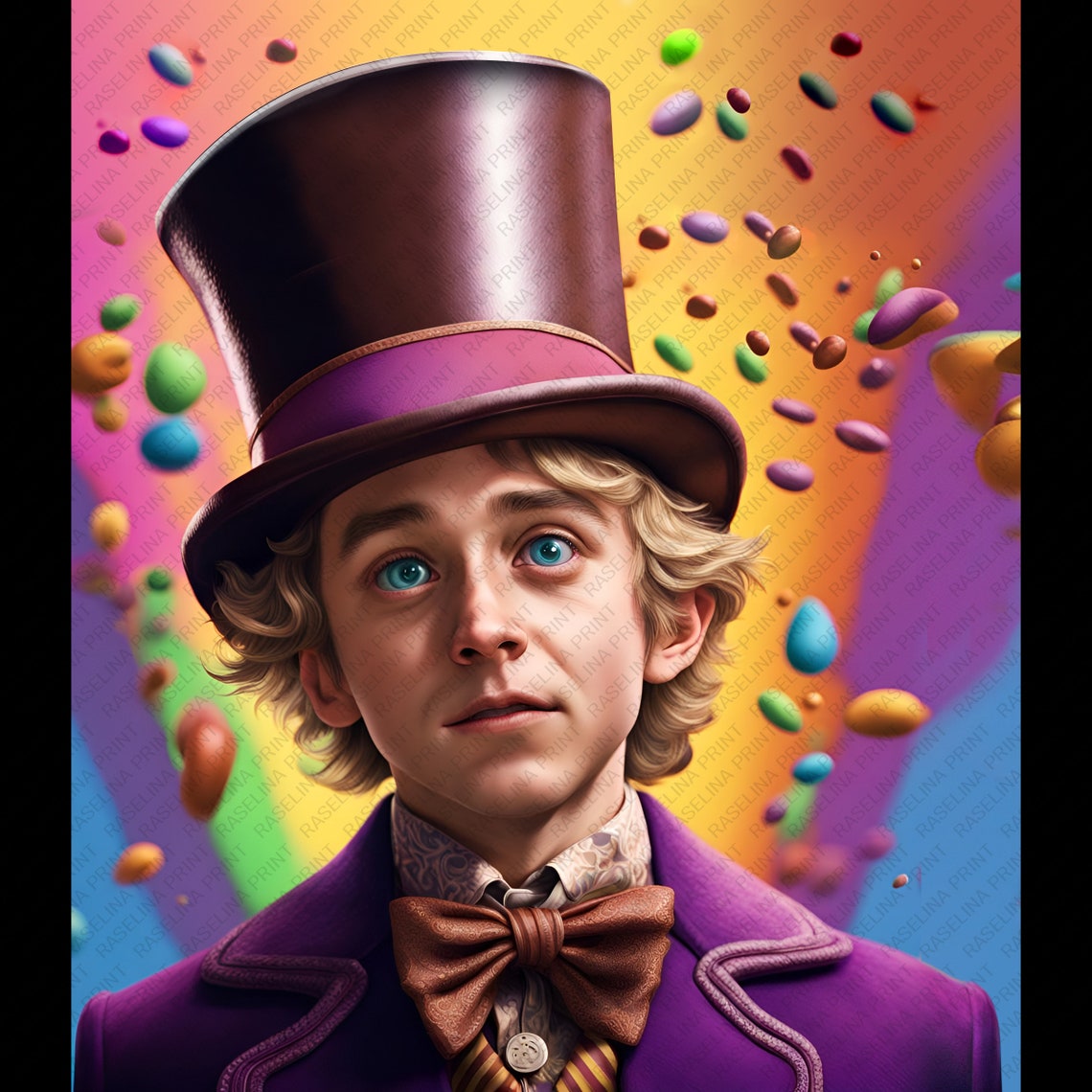 Wonka Movie Character PNG Hat, Dragees, and Chocolate Splash - Etsy Canada