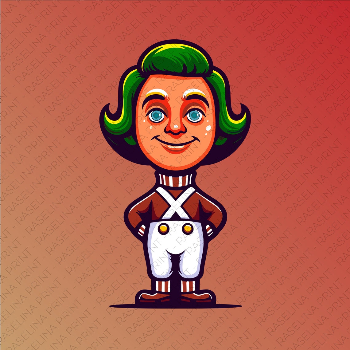 Oompa Loompa, Wonka Chocolate Clipart, SVG, PNG, Digital Product - Etsy