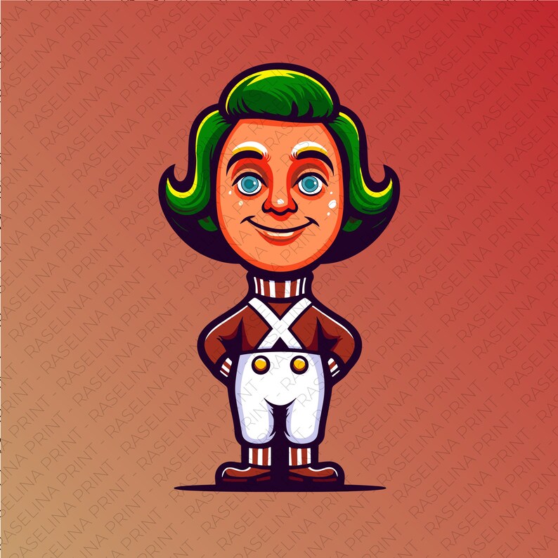 Oompa Loompa, Wonka Chocolate Clipart, SVG, PNG, Digital Product - Etsy UK