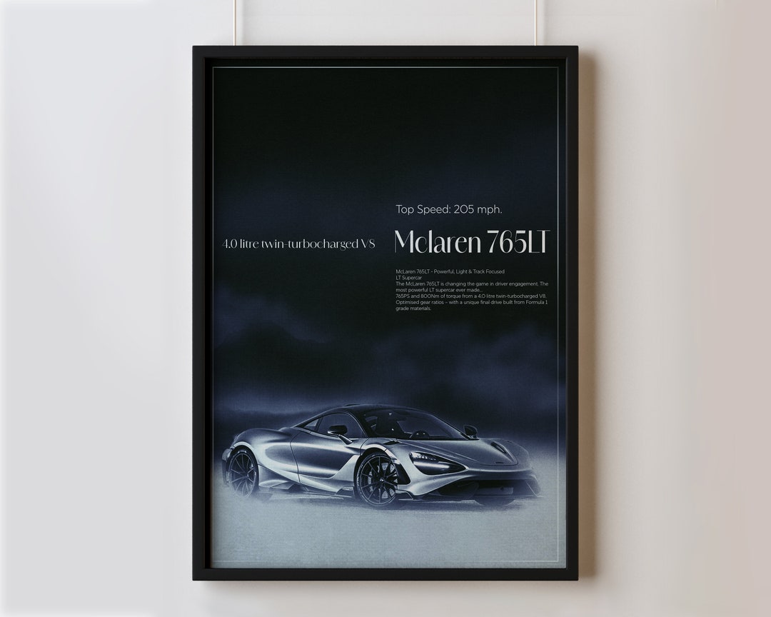 Mclaren 765LT A3 Poster, Mclaren, 765lt, Supper Car, Sports Car Poster ...