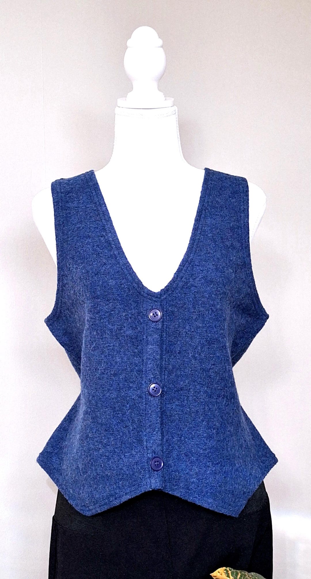Blue Wool Vest, Stylish Vest, Women Fashion All Seasons Vest Coat Eco ...