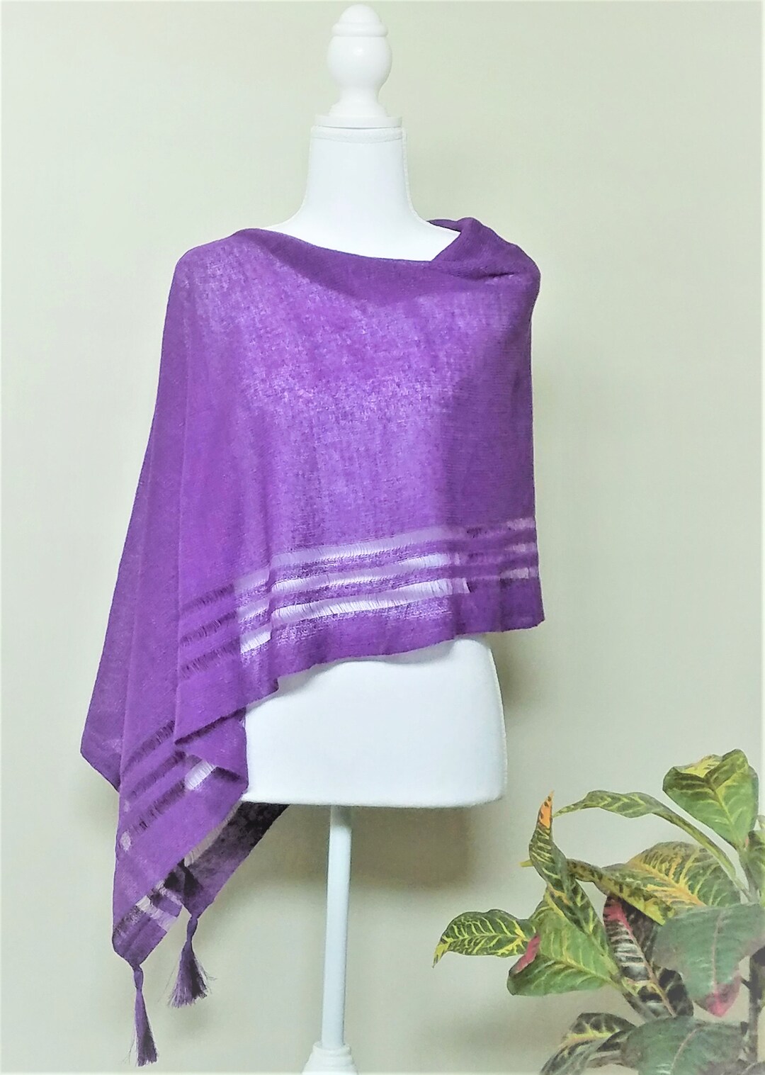 Eco Linen Shawl, Women Linen Wrap, Linen Accessories, Summer Poncho ...