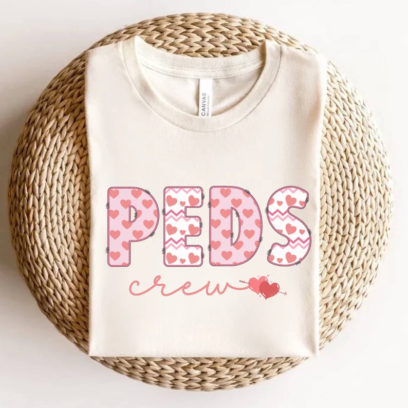 Pediatrics Valentines Shirt, Peds Nurse T-shirt, Valentines Day Peds Team Shirts, Valentine's ...